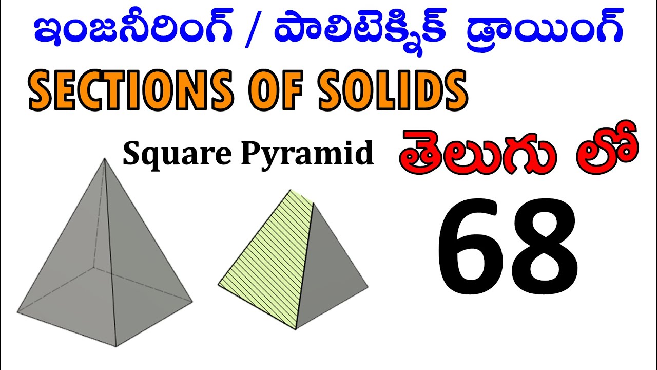 Square Pyramid Section Plane inclined to HP | Sections of solids ...