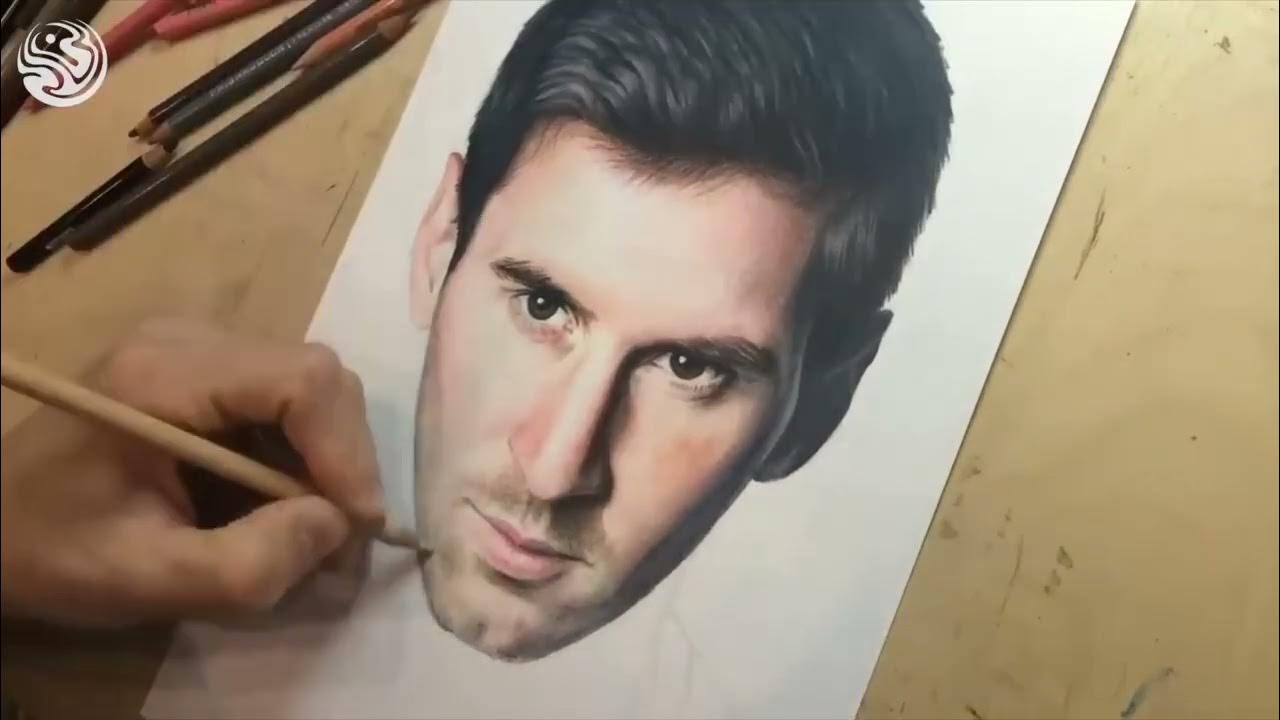 Lionel Messi AMAZING Portrait Drawing. Portrait with colored pencils ...