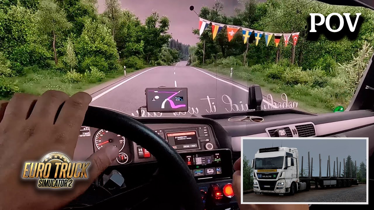 ETS2 Triple Screen │ RPM 1:1 MAP WITH SNOWY MOON V2 │ Gameplay MODS ...