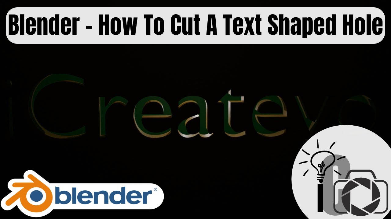 Blender - How To Cut A Text Shaped Hole 4K - YouTube