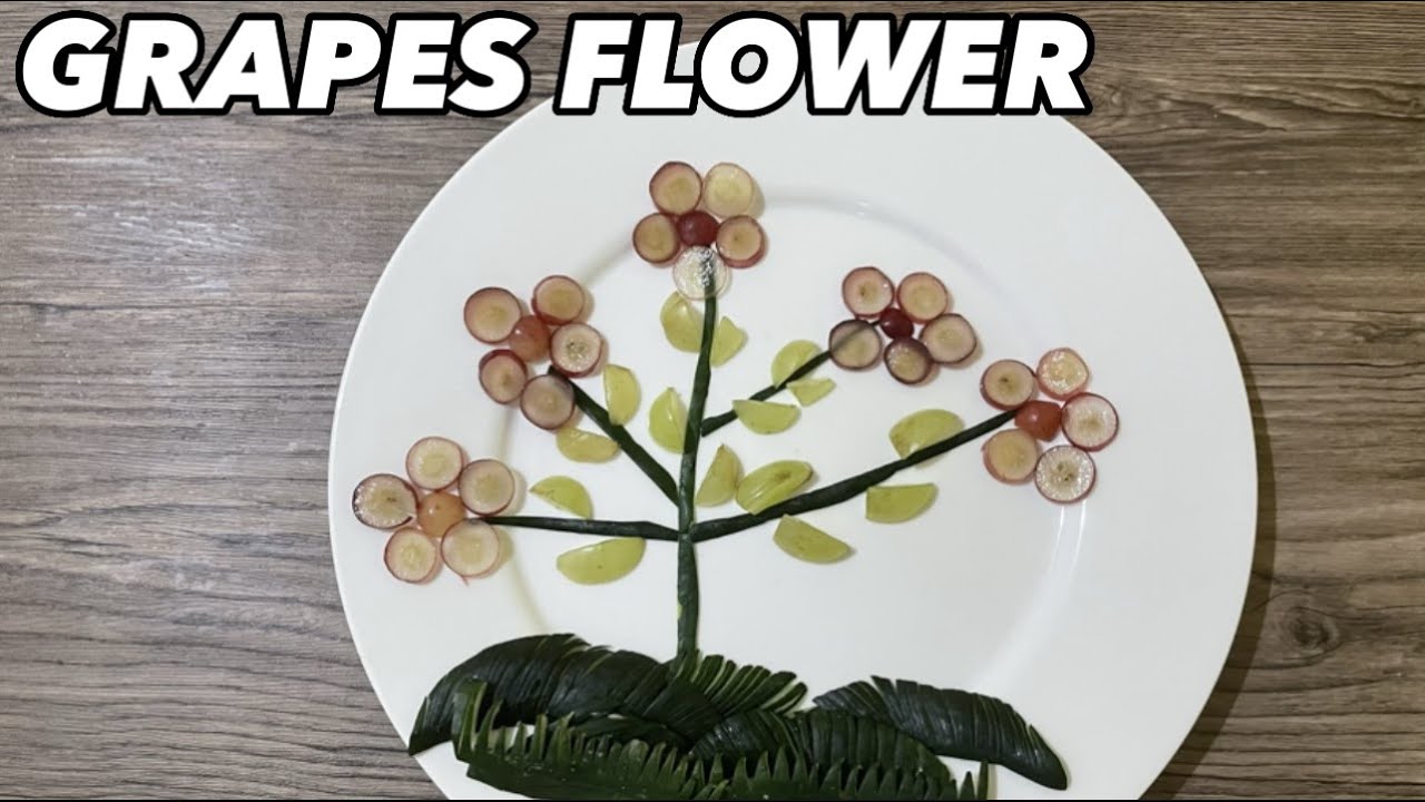GRAPES FLOWER | FRUIT DECORATION #fruitart #fruitcarving - YouTube