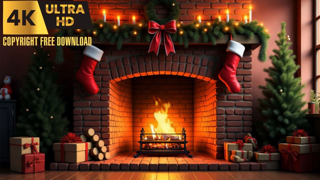 Relax and Unwind by the Fireplace: 4K 🎄 Christmas Ambience with ...