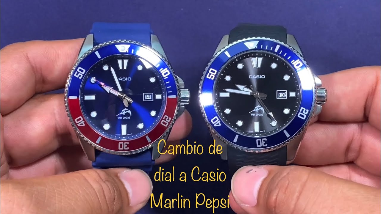 Cambio de Dial a Casio Marlin Pepsi #casioduro #casiomarlin #casiomod # ...
