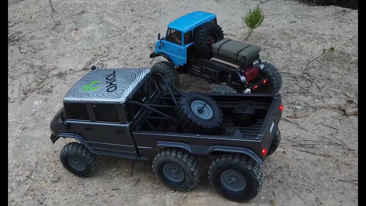 RC Crawling with Axial UMG 6x6 and Vaterra Ascender Tamiya Unimog - YouTube