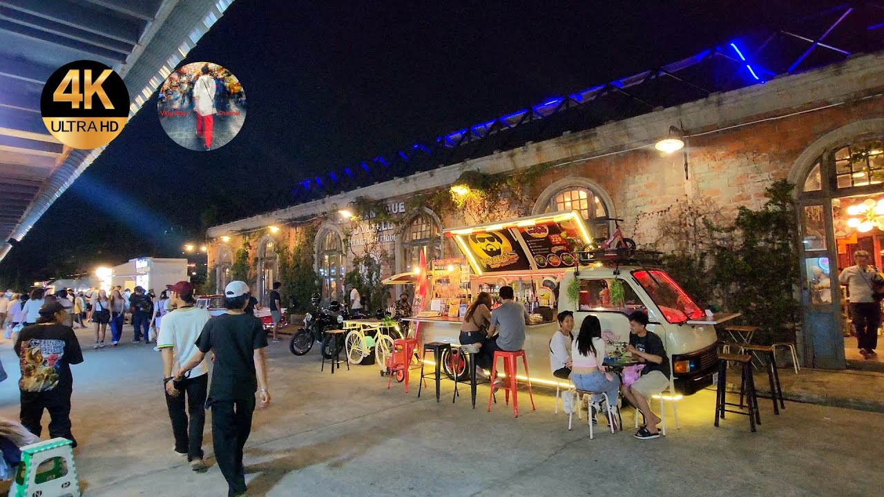 Take a walk around the Train Night Market Srinakarin Bangkok /4K📷 by ...