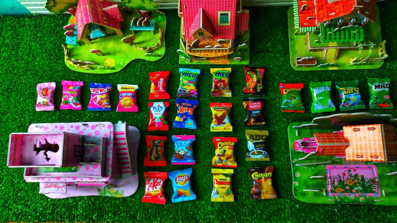 HUNTING COKELAT, SUSU, SAMYANG, CHIKI, AND PERMEN | MINIATUR RUMAH DAN ...