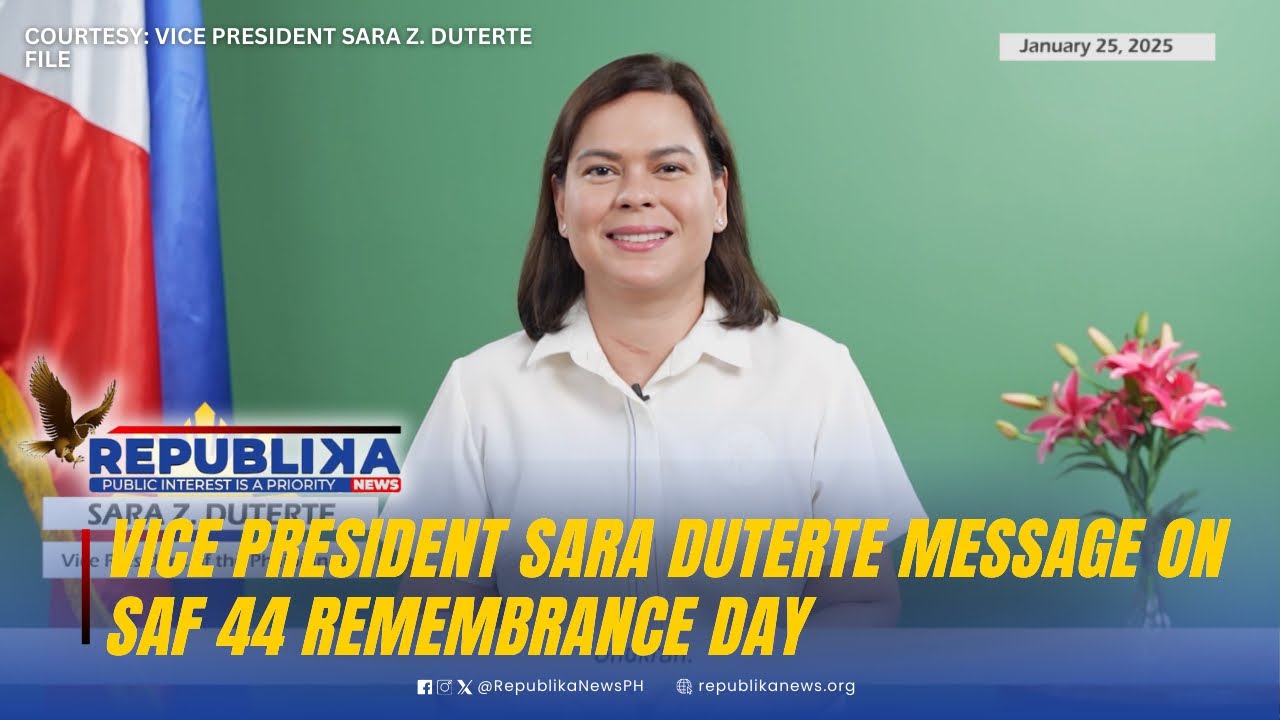 VP Sara message on SAF 44 Remembrance Day - YouTube
