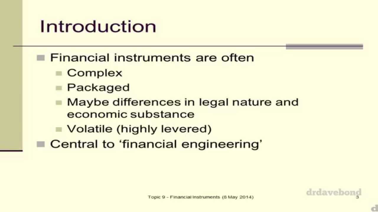 Accounting for Financial Instruments - Part 1/7 - YouTube