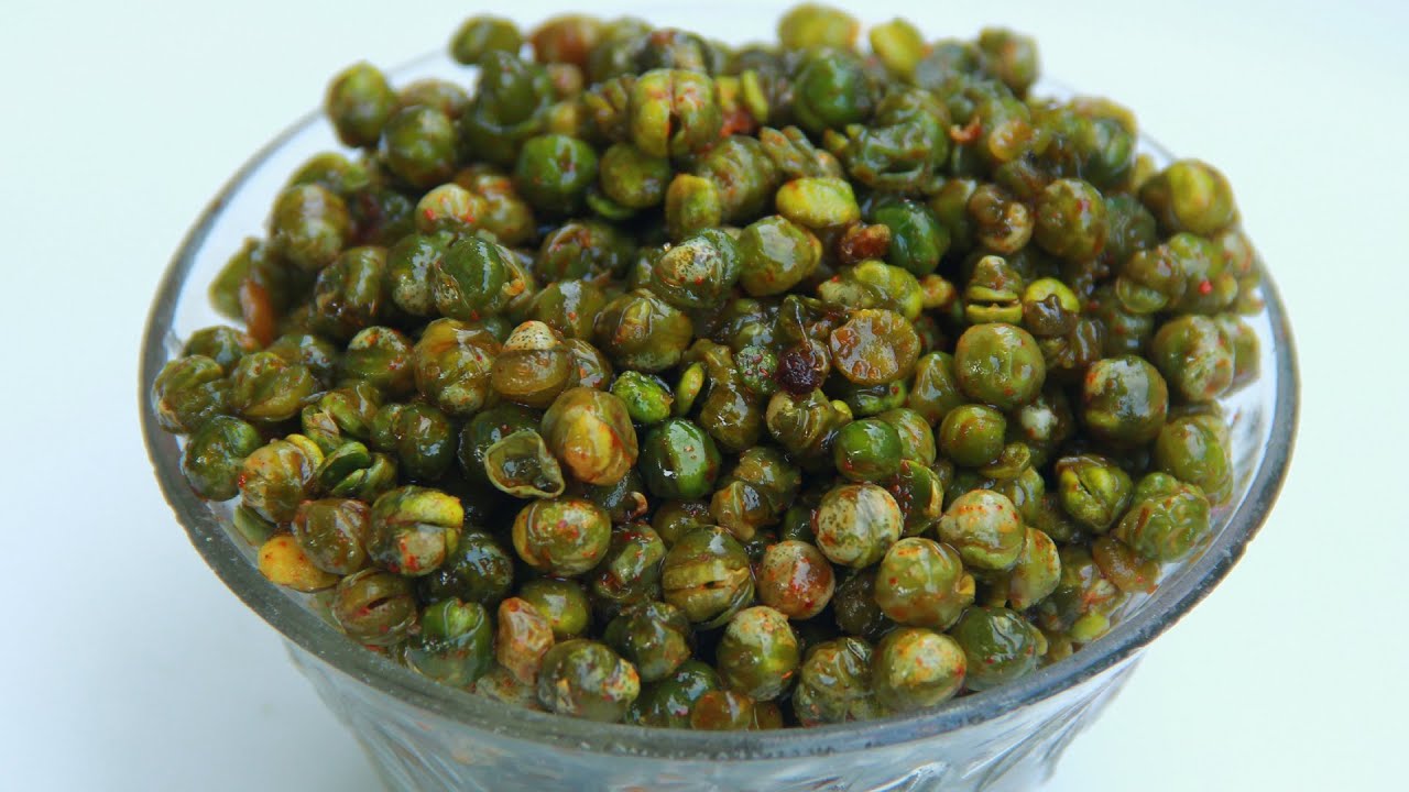 Pachi batani snacks|Green peas snacks|roasted green peas|Green peas ...