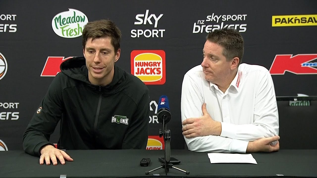 Simon Mitchell & Dane Pineau post-match media conference V NZ Breakers ...