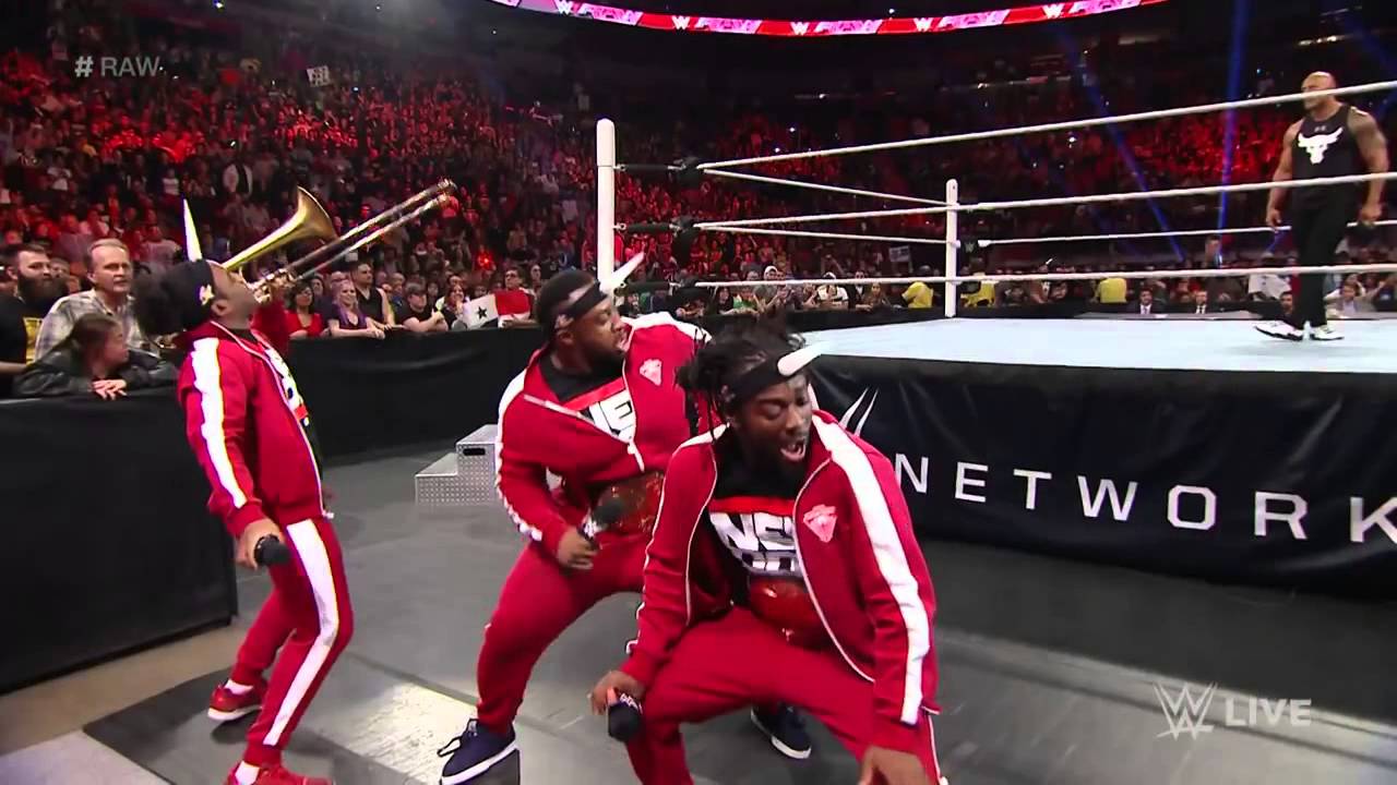 the new day wearing lama penisses in their heads - YouTube