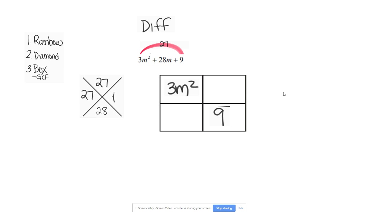 Factor Quadratic Rainbow Diamond Box - YouTube