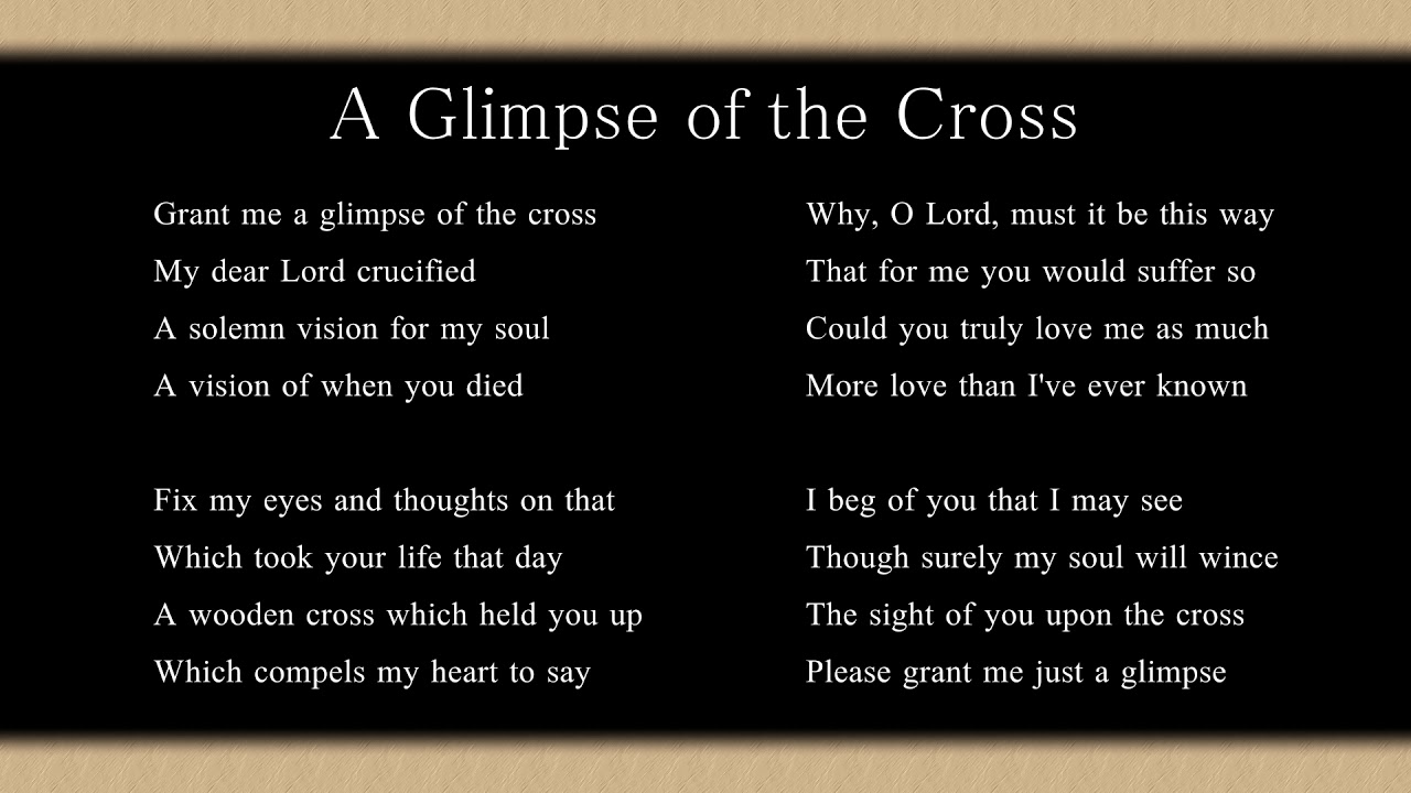 A Glimpse of the Cross - Poetry - YouTube