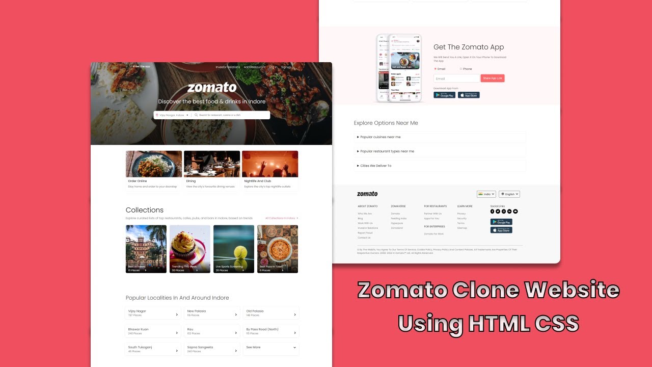 Zomato Clone Using Html Css The Webfix Youtube