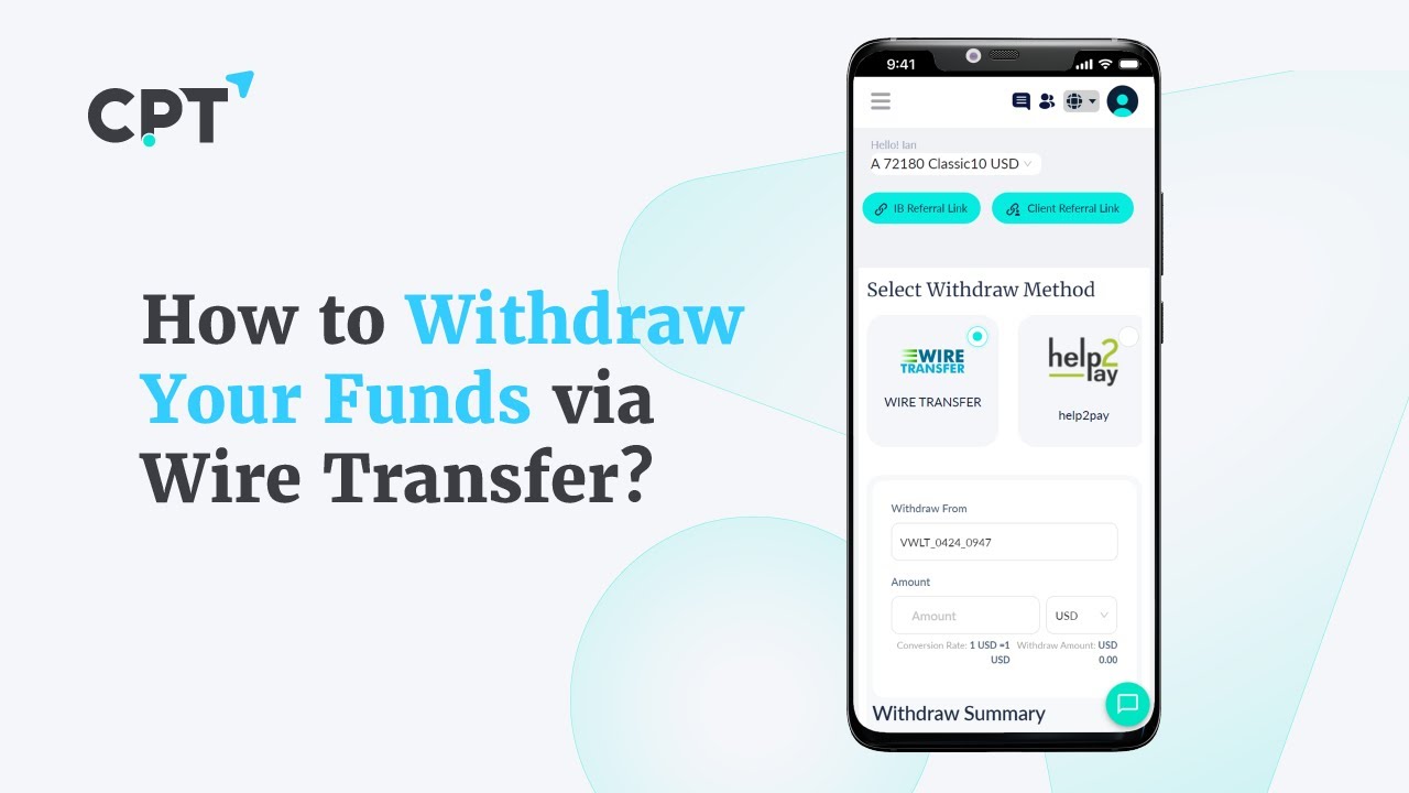How to Withdraw Your Funds via Wire Transfer with CPT Markets - YouTube