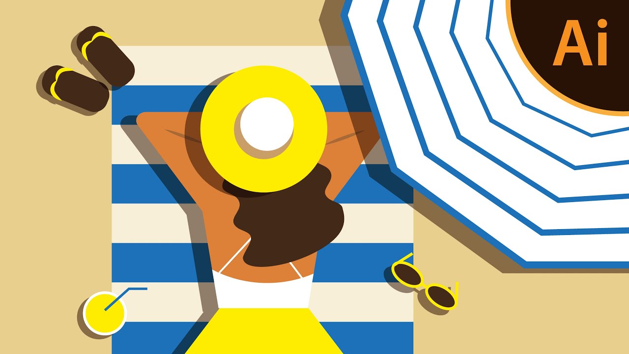 Vector illustration with geometric shapes in Adobe Illustrator - YouTube