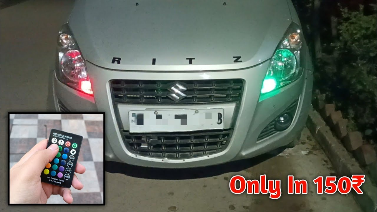Installing Multicolour Pilot Light In Car 🚗| RGB Parking Light For Cars ...