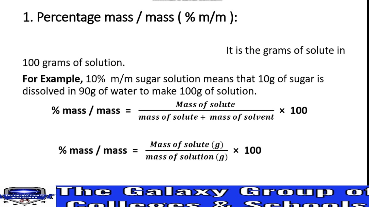 CHEMISTRY 9/ / / CHAPTER 6 / LECTURE 4 / SOLUTION / CONCENTRATION ...