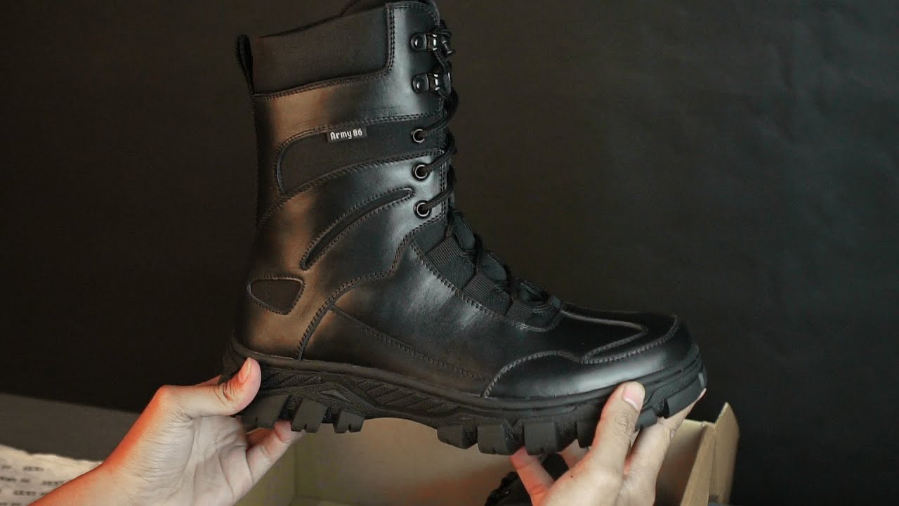 SEPATU PDL TACTICAL TERBARU MODEL DRACO DARI ARMY86 - YouTube