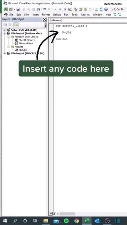 Creating your first Button with Excel VBA - YouTube