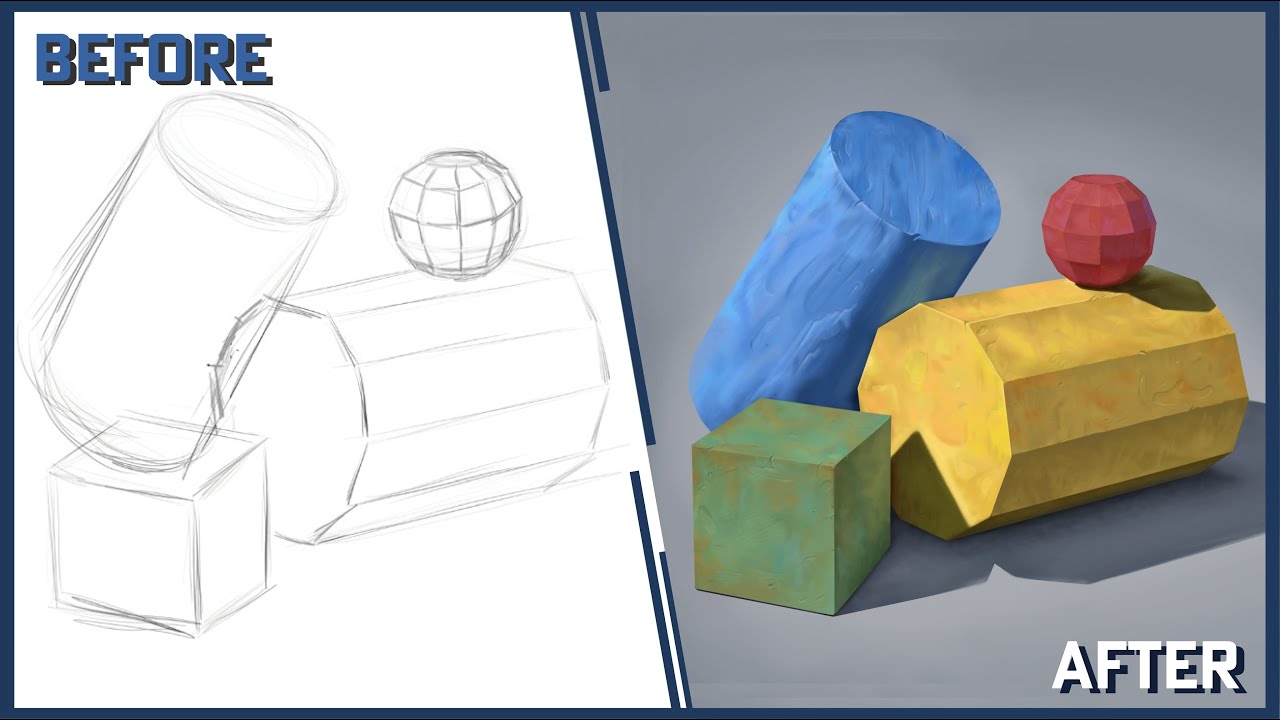 Colorful Geometric Shapes Digital Painting Process l Timelapse - YouTube