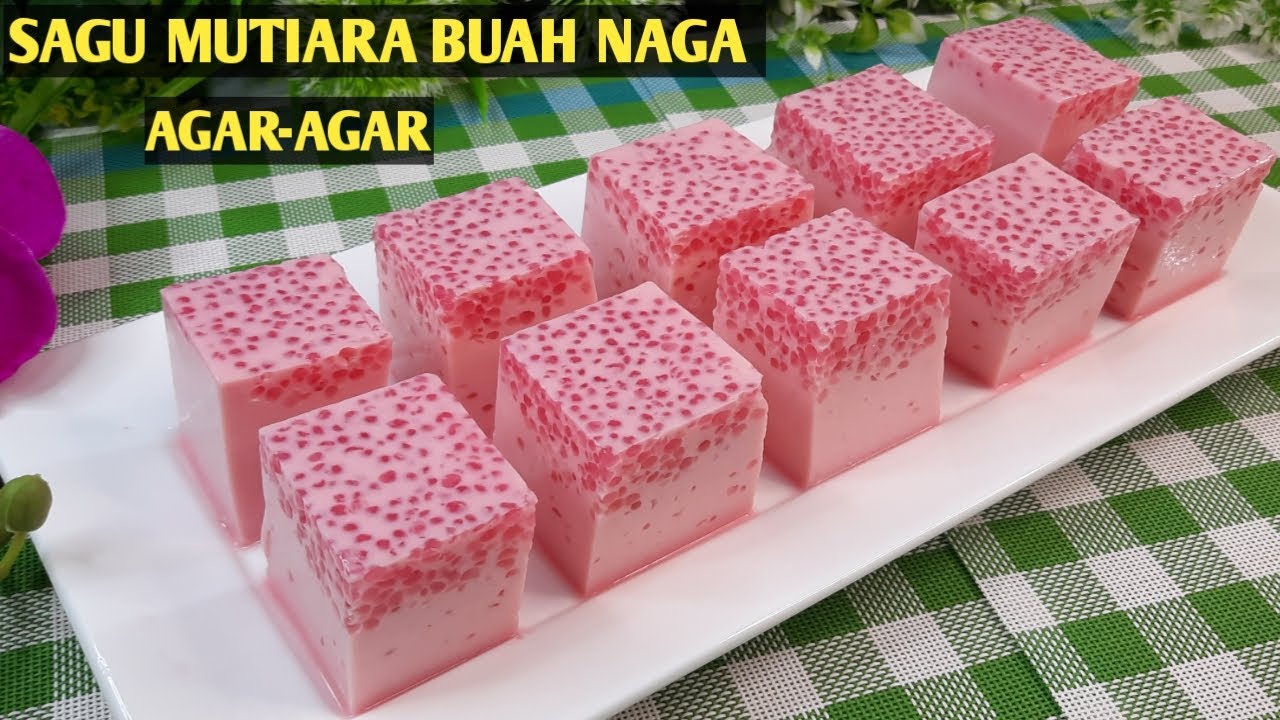 Resep Sagu Mutiara Buah Naga Agar-Agar||Tanpa Pewarna - YouTube