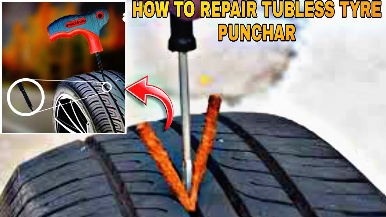 HOW TO REPAIR TUBLESS TYRE PUNCHAR | USING REPAIR KIT | PUNCAR REPAIR ...