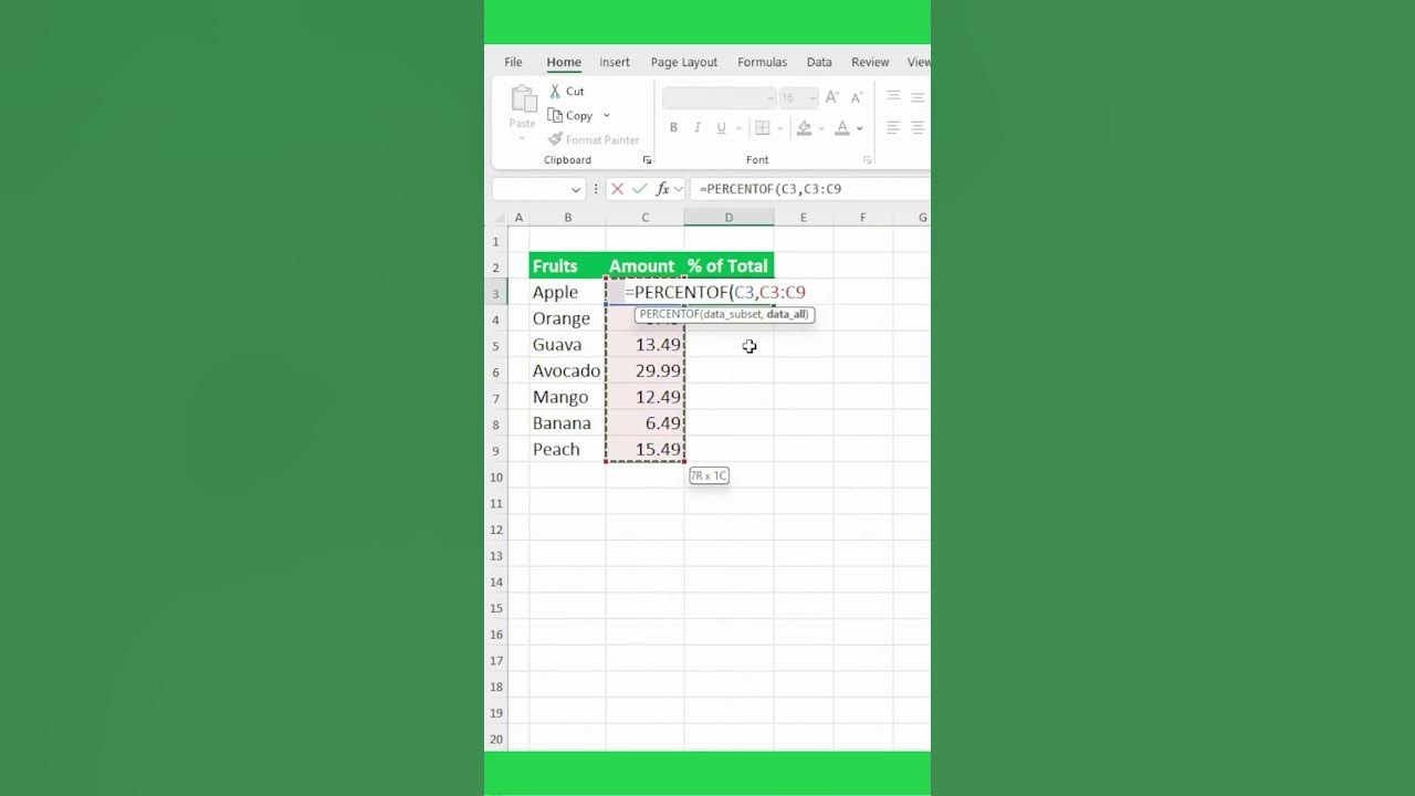 Did You Know About This New Percentof Formula In Excel Exceltech Excelmacros Exceltips