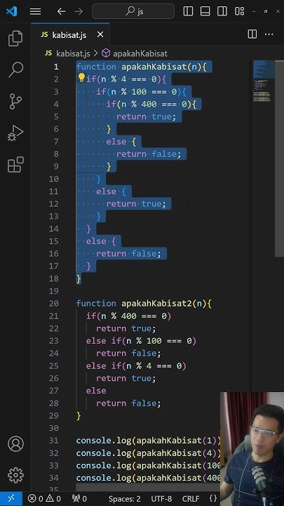 Menyederhanakan Function Kabisat Skysen Coding Code Programming Javascript Front End Youtube