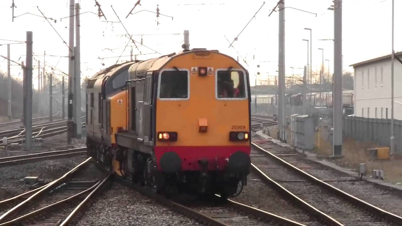 Class 20, 20309 & Class 37, 37409 arriving at Carnforth for Cumbrian ...