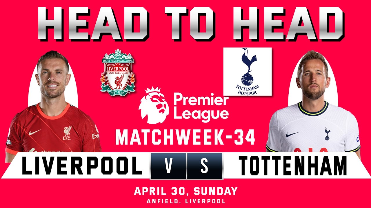 LIVERPOOL vs TOTTENHAM HOTSPUR | Matchweek- 34 | Head to Head Stats ...