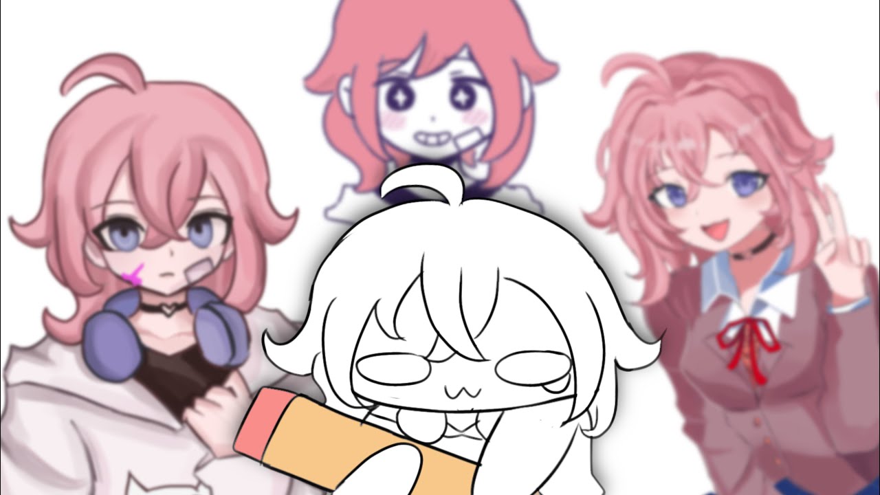 Drawing my OC into different VIDEO GAME styles (Danganronpa, Omori ...