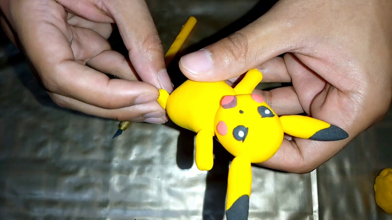 How to make pikachu from clay |Pokemon - (Tutorial) - YouTube