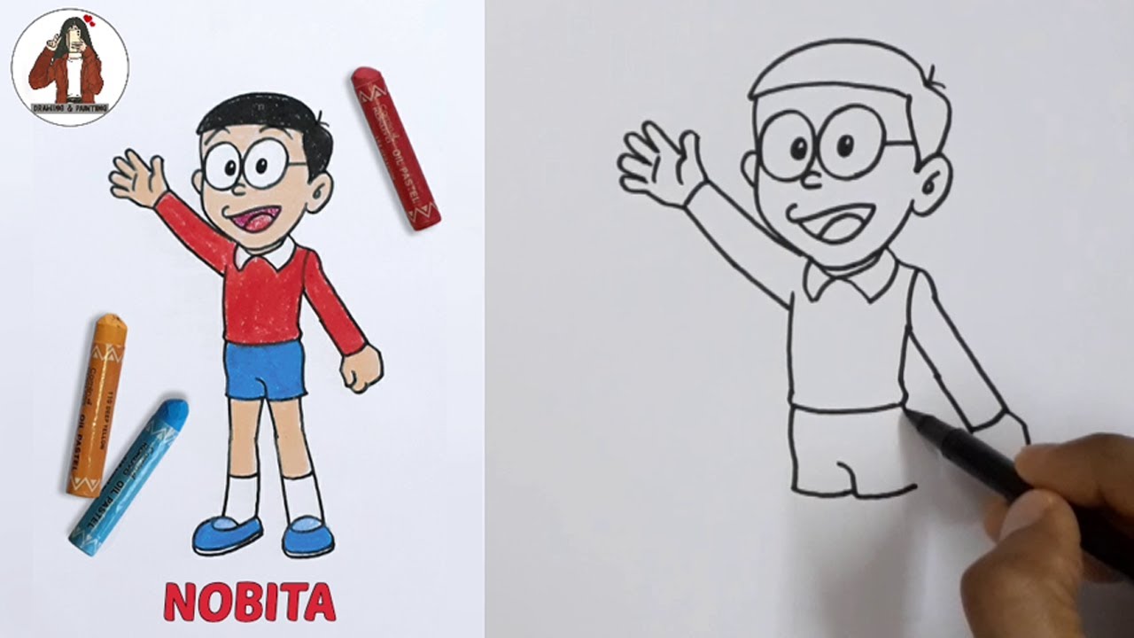 How to Draw Nobita from Doraemon step by step / Easy drawing tutorial ...