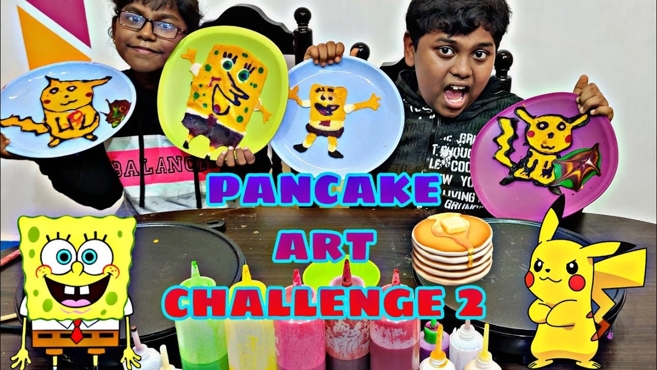 pancake art challenge (part 2) 🔴 - YouTube