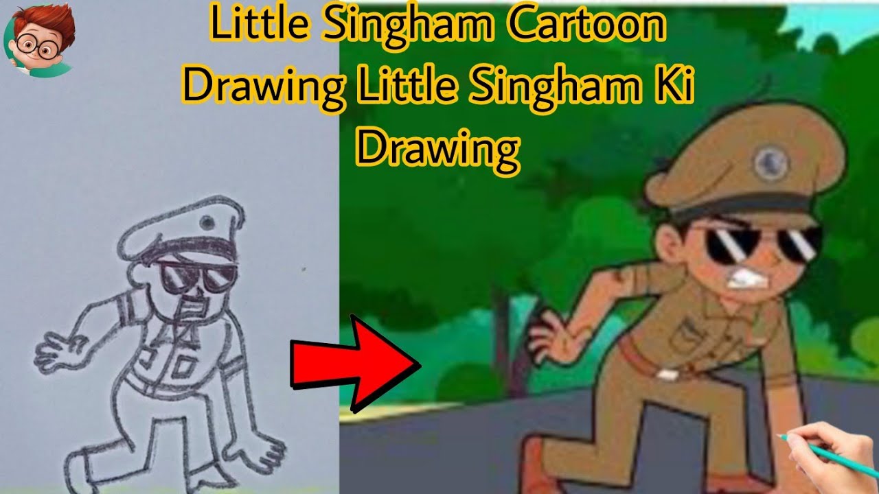 Little Singham Drawing | Little Singham Cartoon Drawing Little Singham ...