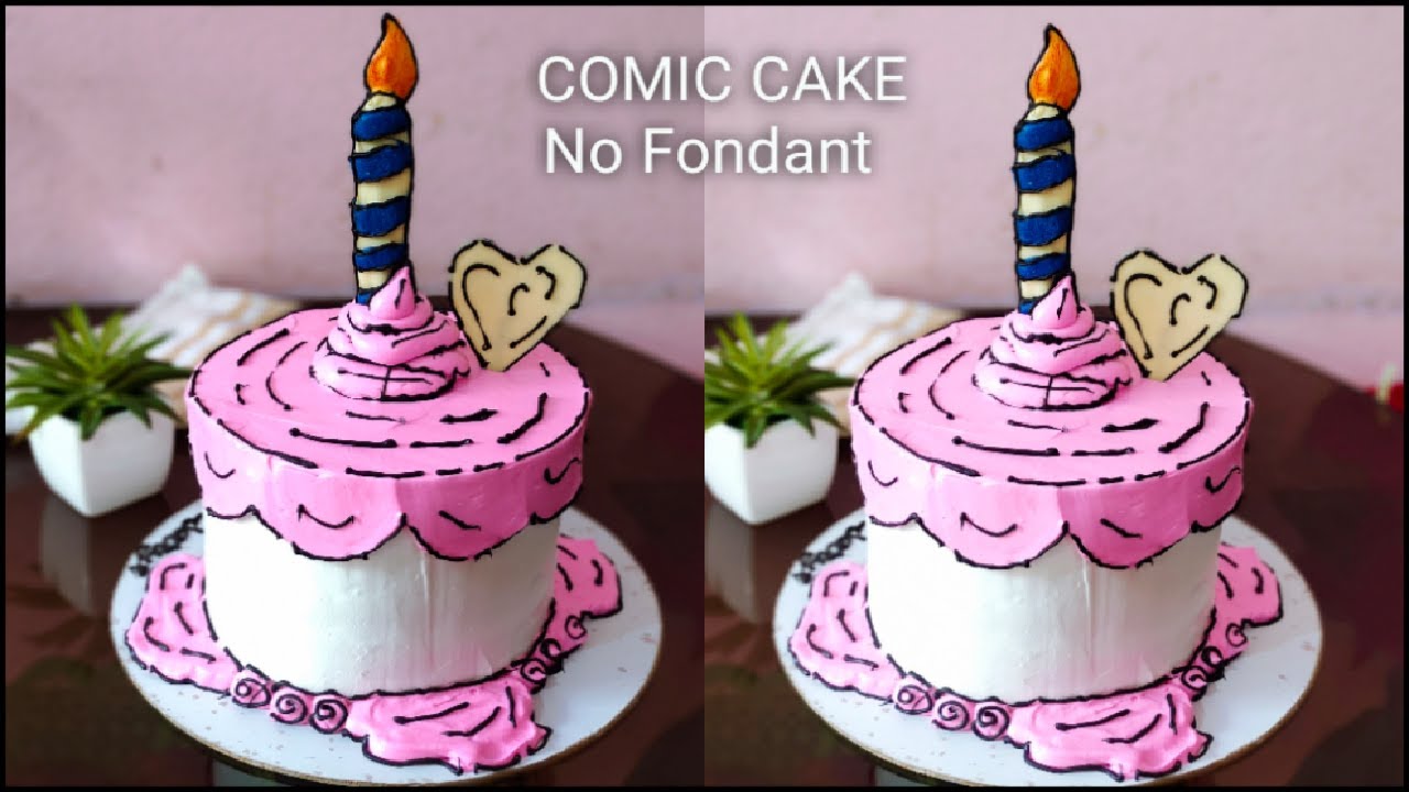 Comic Cartoon Cake with No Fondant | Comic Cake | Easy Cake Decoration ...