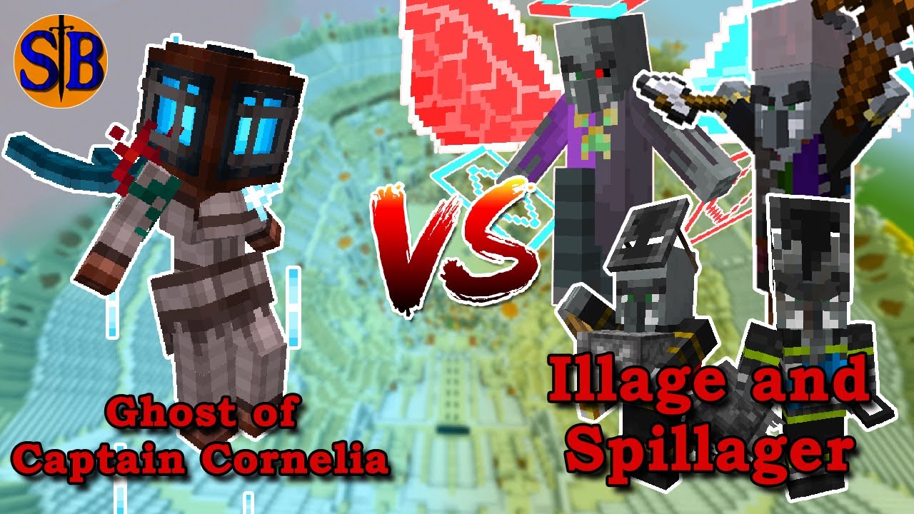 Ghost of Captain Cornelia vs Illage and spillage | minecraft Mob Battle ...