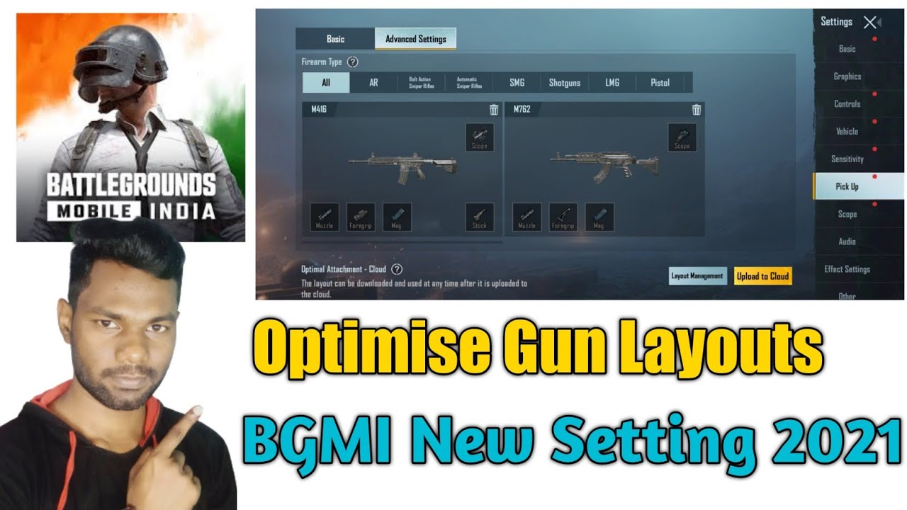 Best Attachment Layout Setting for BGMI 2021 | BGMI Me Guns Ki New ...