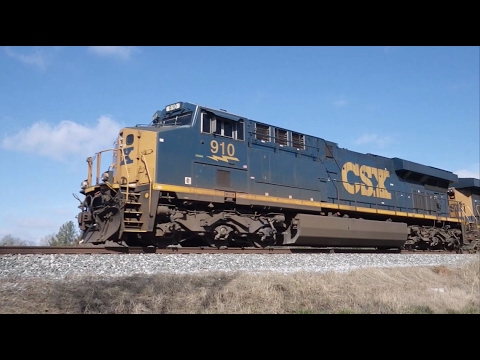 CSX Freight Stopping at Carey Siding - CSX 910, 918, 7791, 3300, 3421 - YouTube