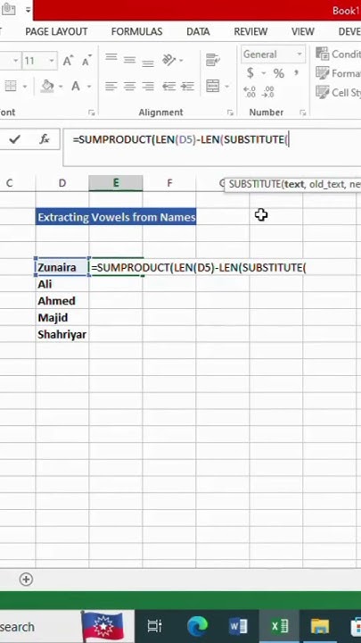 Extracting Vowels from Names! | excel tutoring | excel formulas | excel tips | excel tricks ...