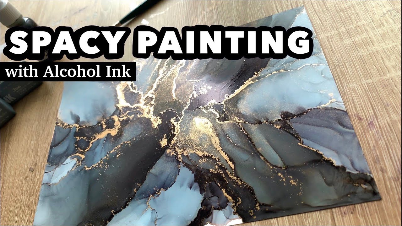 How to DIY SPACY Alcohol Ink Painting - Galaxy Universe - YouTube