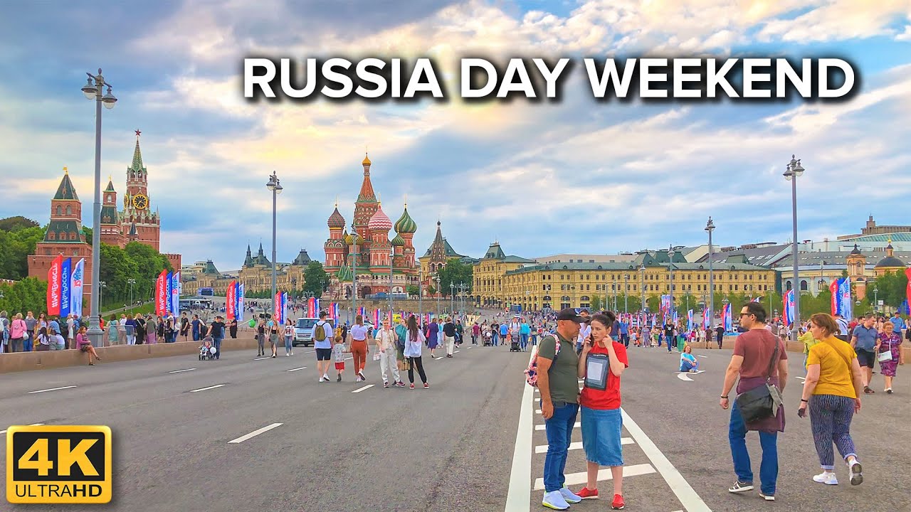 [4K] 🇷🇺 Moscow ️ Russia Day Evening Walk | Neglinnaya Street to B ...