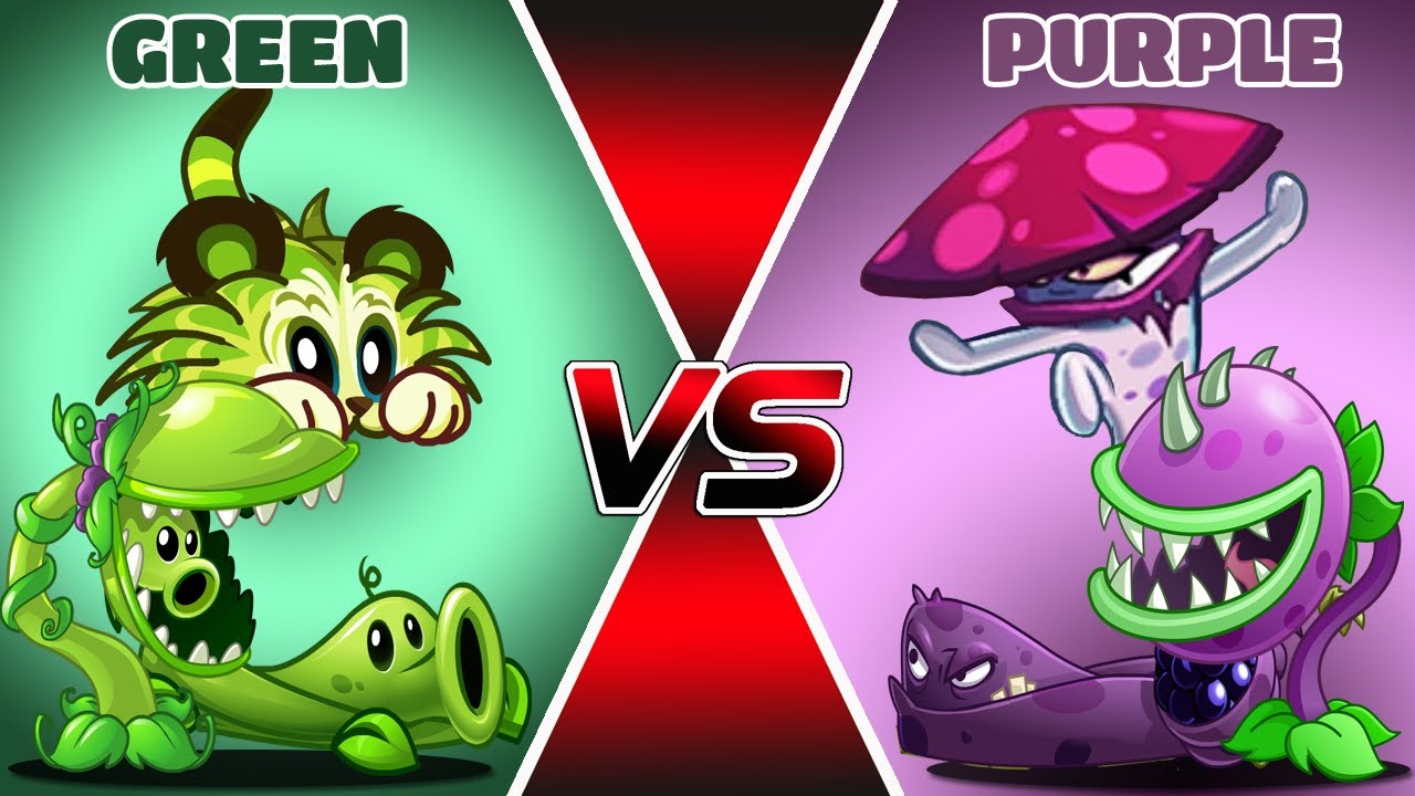 PvZ 2 New Plant Night Cap Team Green Vs Purple-Who Can Win? - YouTube