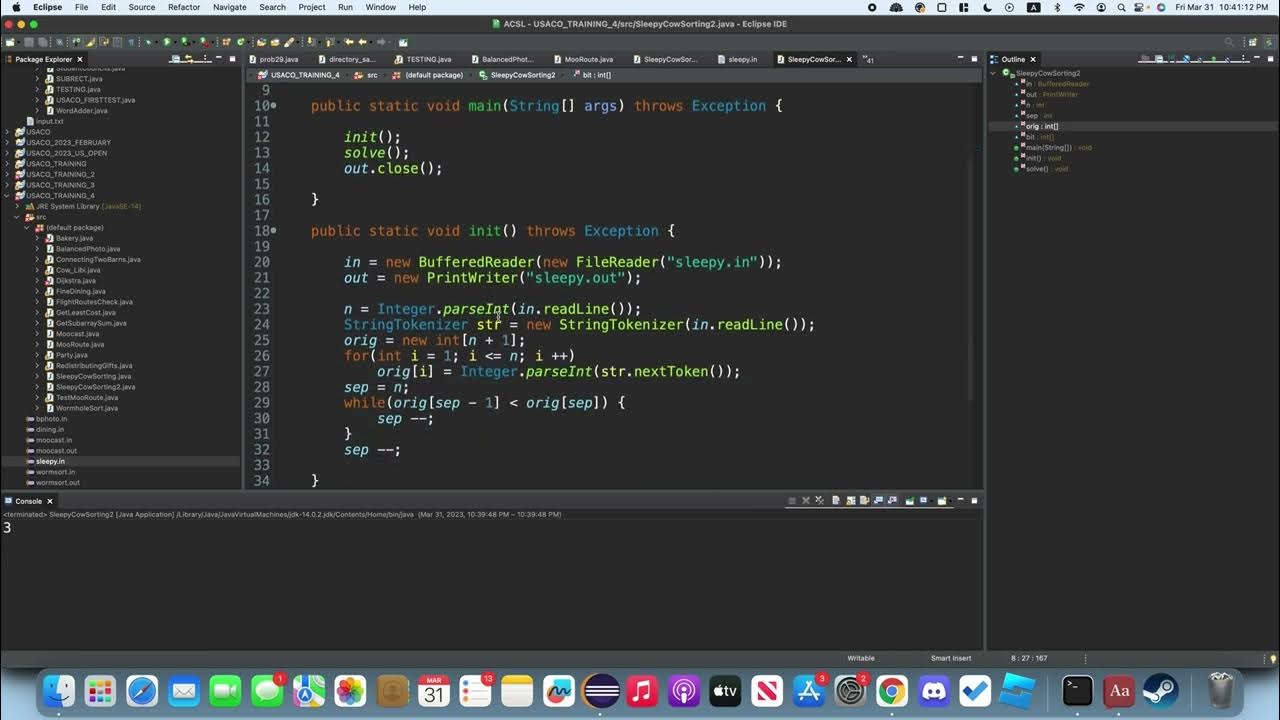 USACO 2019 January Gold || Sleepy Cow Sorting || Java Tutorial - YouTube