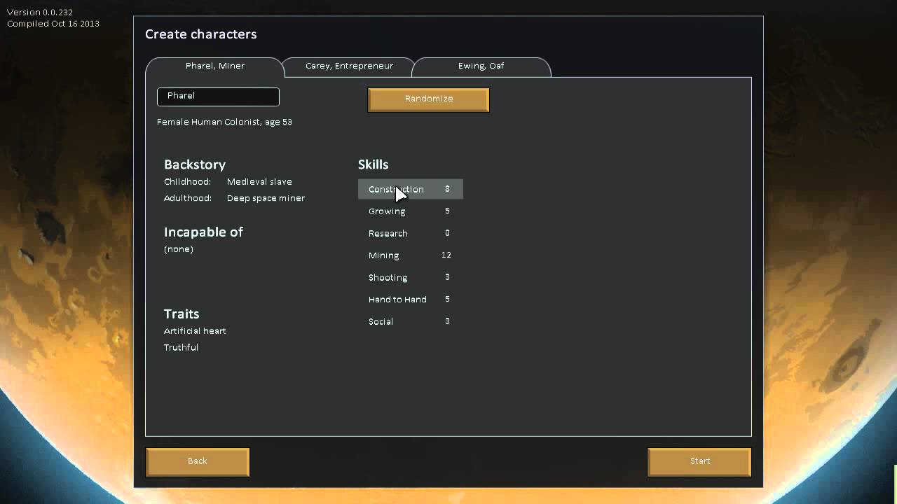 RimWorld Pre-Alpha Character Selection! - YouTube
