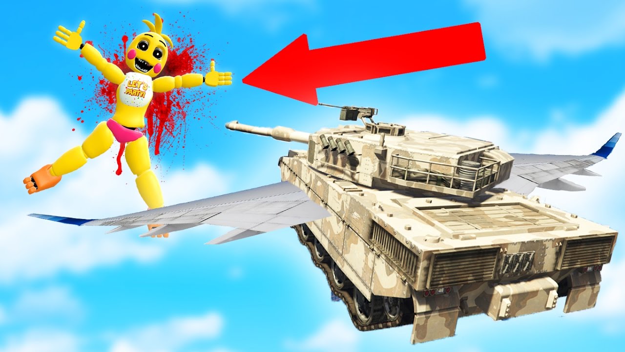 ANIMATRONICS vs ULTIMATE FLYING TANK MOD (GTA 5 Mods FNAF Funny Moments ...