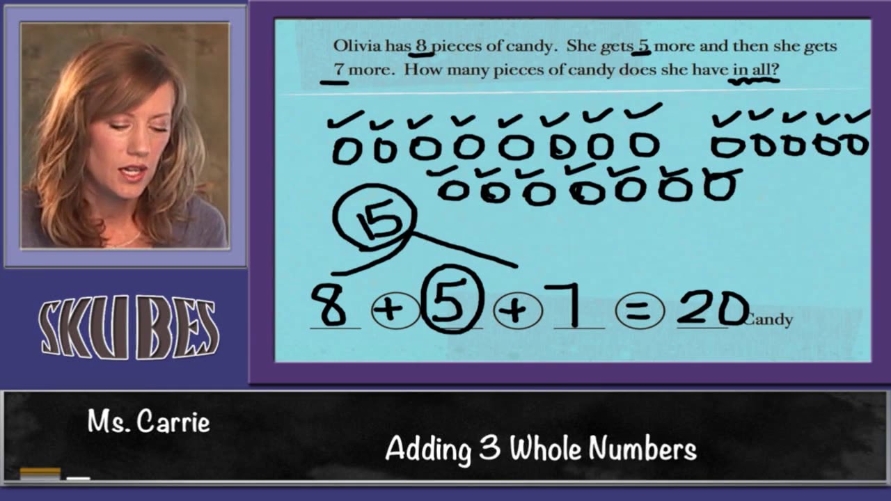 Adding 3 Whole Numbers - YouTube