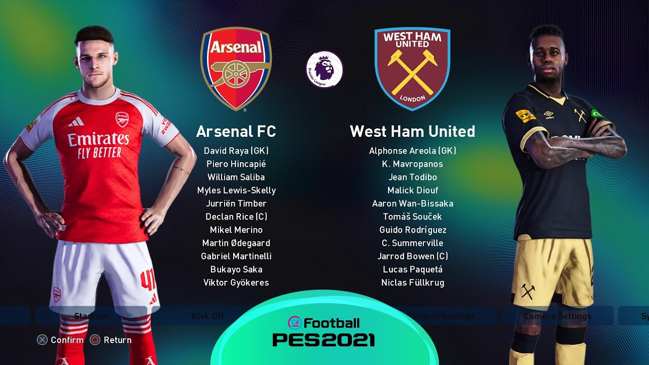 PES 21 - ARSENAL vs WEST HAM - Premier League 25/26 Match | PC - YouTube