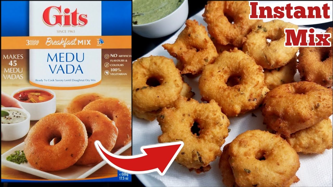 Gits medu vada recipe | breakfast recipes indian | Medu vada sambar ...
